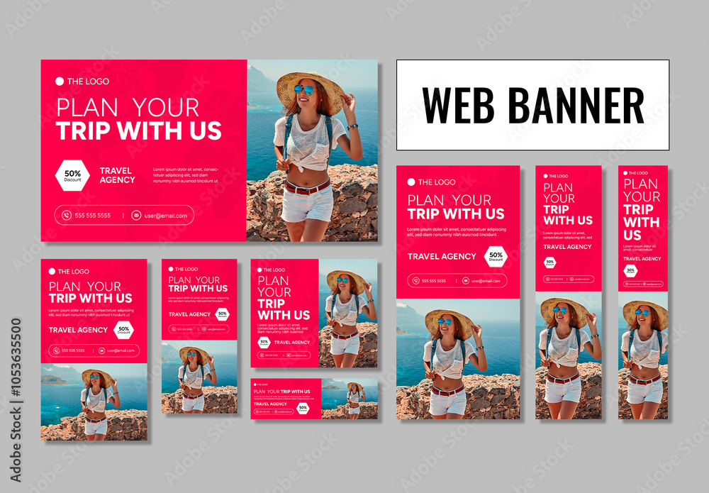 Travel Web Banner Design Stock Template | Adobe Stock