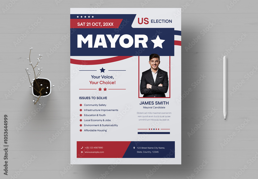 US Mayor Election Stock Template | Adobe Stock