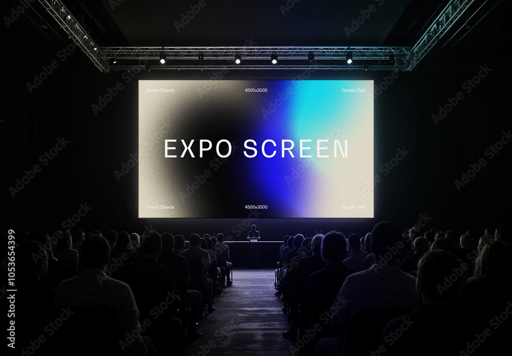 Expo Stage Screen Mockup WIth Generative AI Stock Template | Adobe Stock
