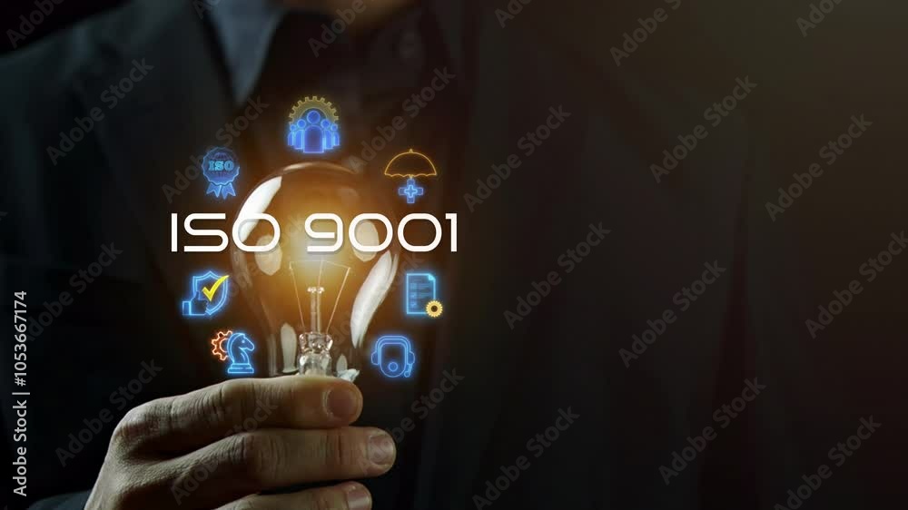 ISO 9001. International Organization for Standardization sign and ...