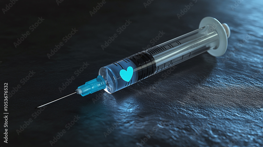 A syringe with a social media 'like' icon symbolizes the addictive ...
