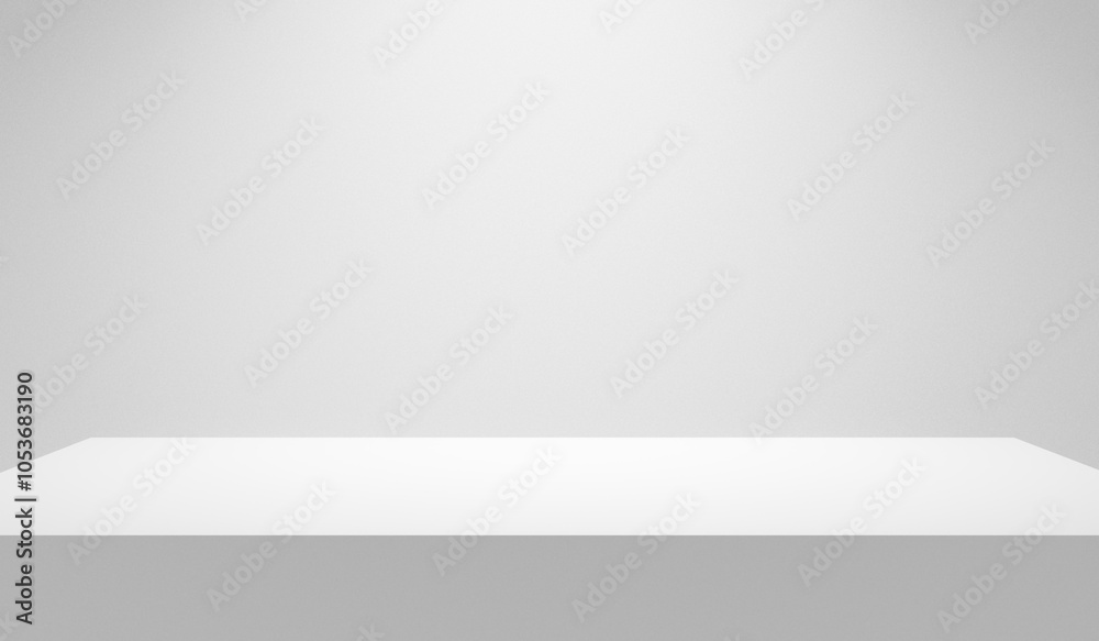 White table empty background. White illuminated table with spotlight ...