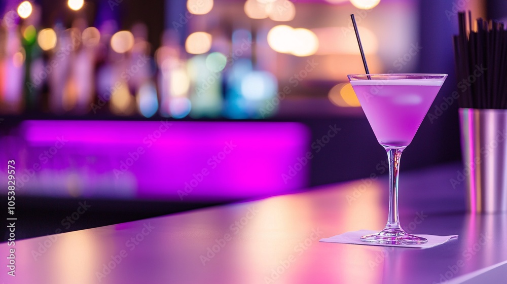 Trendy Underground Bar Counter with Neon Cocktails - Discover This ...