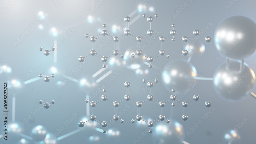 bromfenac sodium sesquihydrate molecular structure, 3d model molecule ...