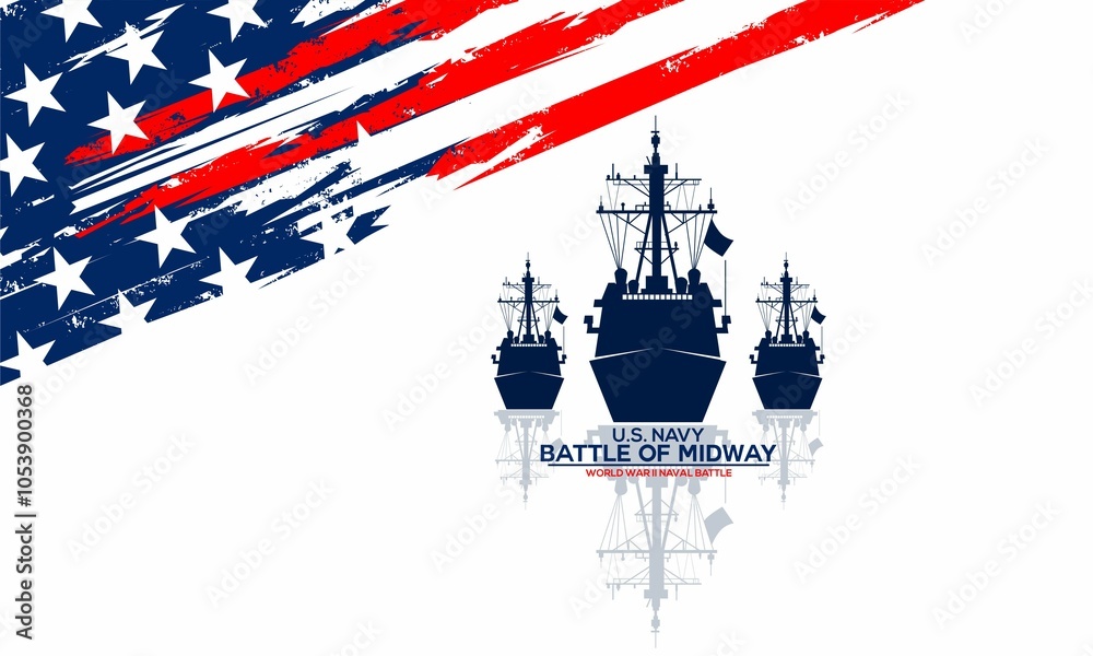 Battle of Midway vektor background , June 4-6, 1942 . a historic naval ...