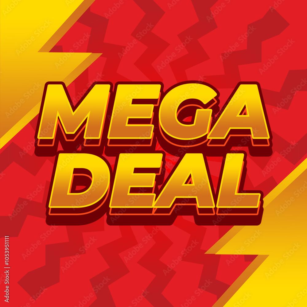 Mega deal. Text effect in 3D look for promotional ads. Square size ...