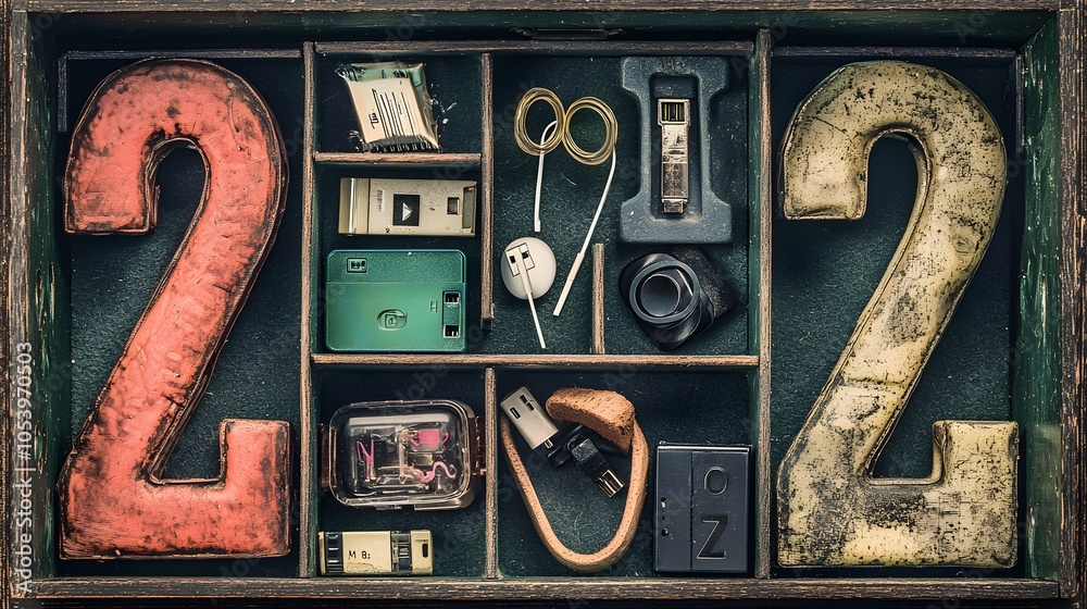 Desk Drawer Treasure Hunt: Generation Z. An open desk drawer reveals an ...