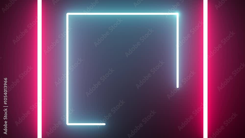 Futuristic pattern with blight neon light animation. Glowing Led Light ...