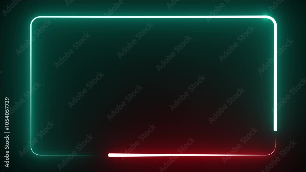 Futuristic pattern with blight neon light animation. Glowing Led Light ...