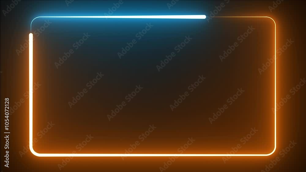 Futuristic pattern with blight neon light animation. Glowing Led Light ...