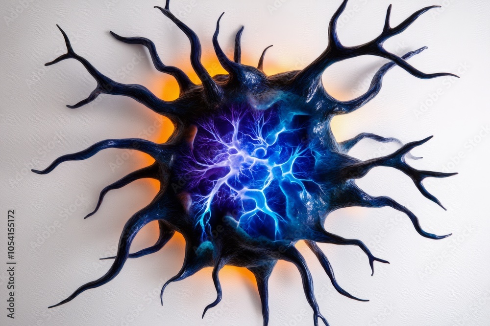 Watercolor painting of a stem cell slowly transforming into muscle ...