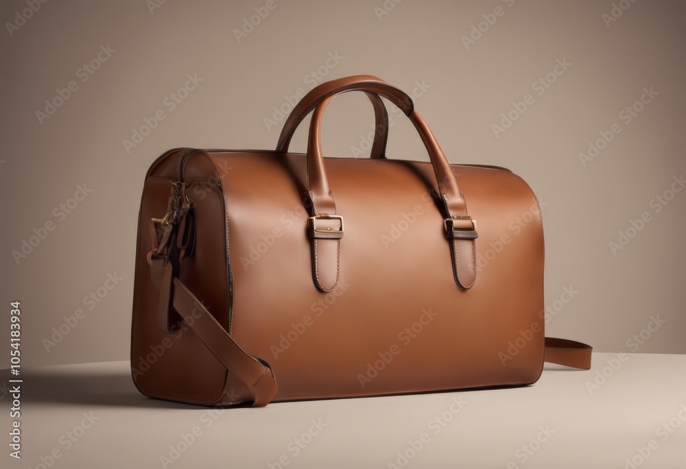 Photograph of an elegant leather bag made from quality leather. The ...