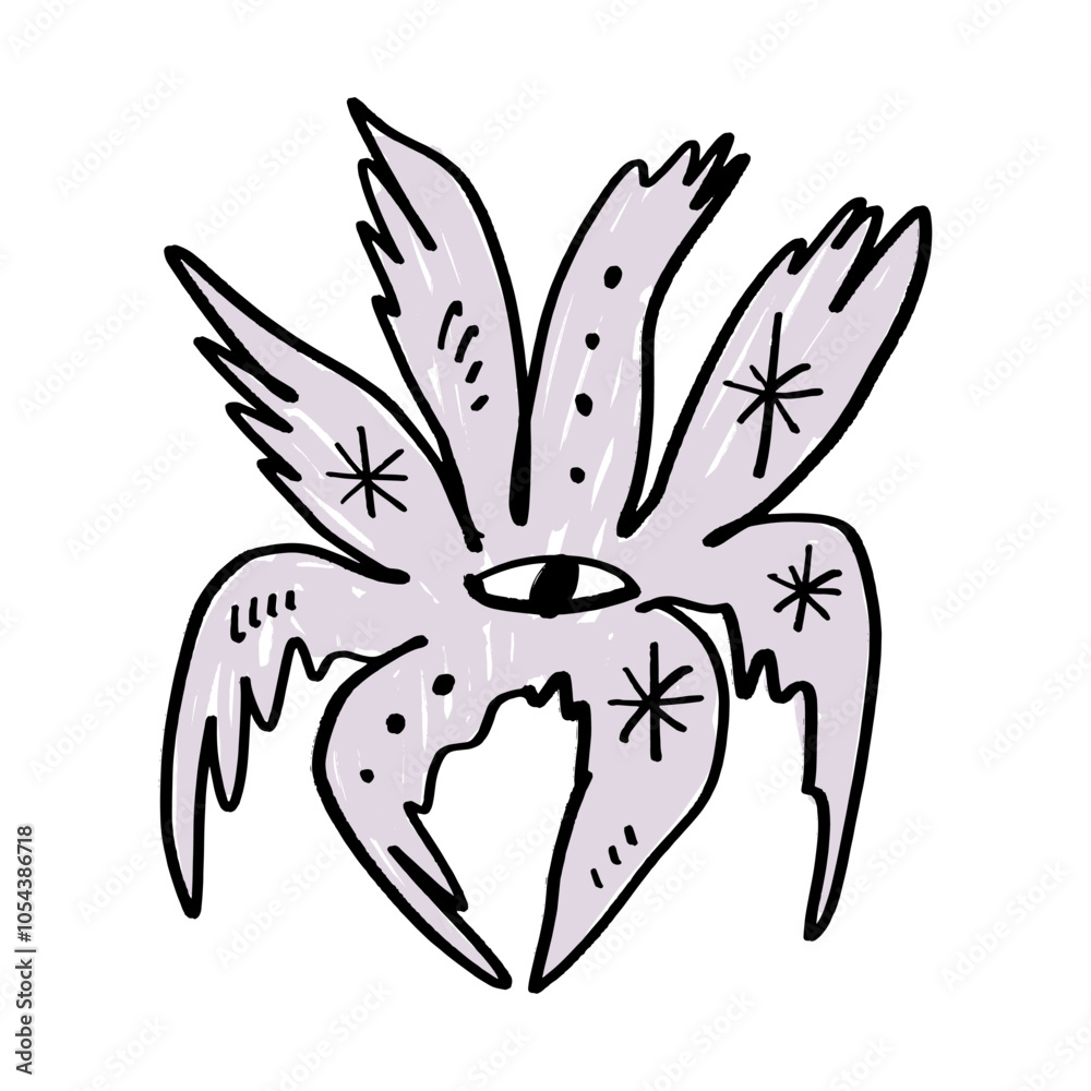 Bible accurate angel vector illustration clipart. Hand-drawn Seraphim ...