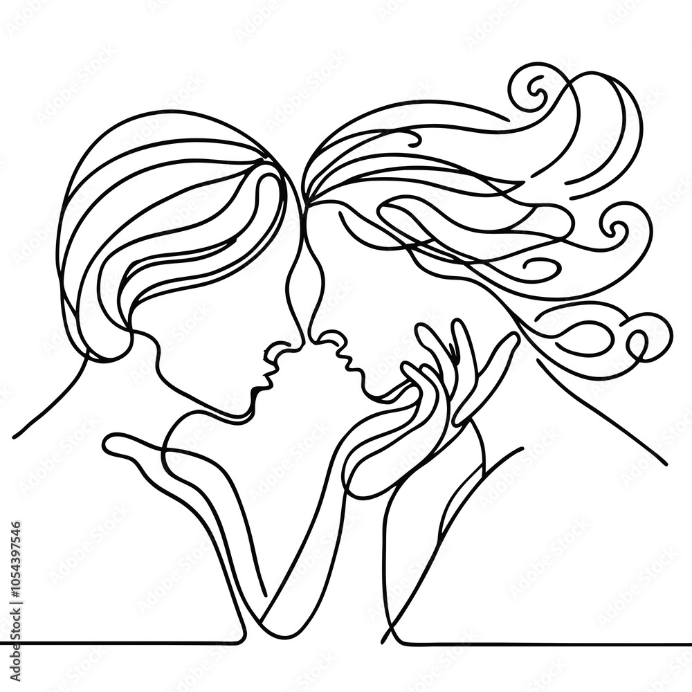 Limerence representation through intertwined faces and flowing hair in ...