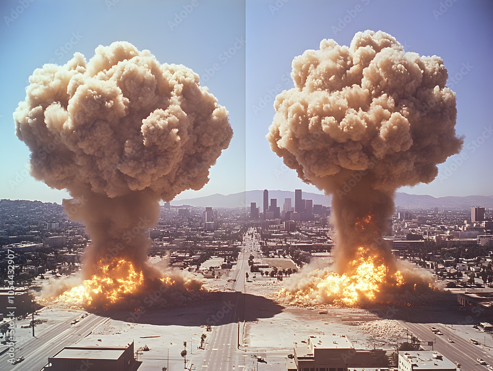 Catastrophic Urban Explosion and Fire with Smoke and Shockwave Impact ...