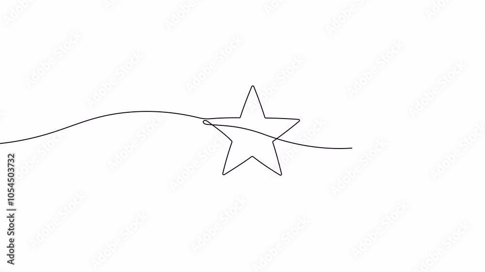 Video. Continuous outline of a star. Single line editable star ...