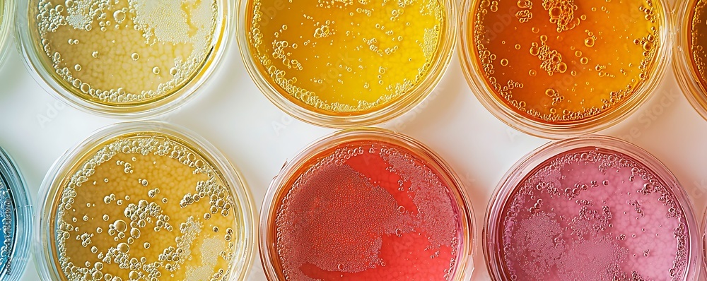 Photo & Art Print Petri dishes showcasing bacterial colonies, crucial ...