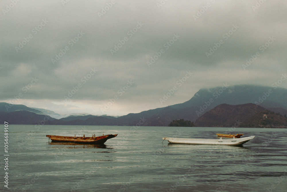 Lugu Lake is currently a famous tourist area, which lies in the ...