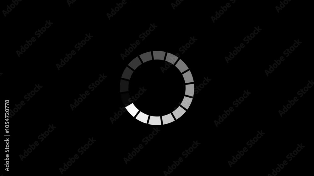 Animated loading wheel with loading text, Animation of a loading spinning load wheel. Round ...