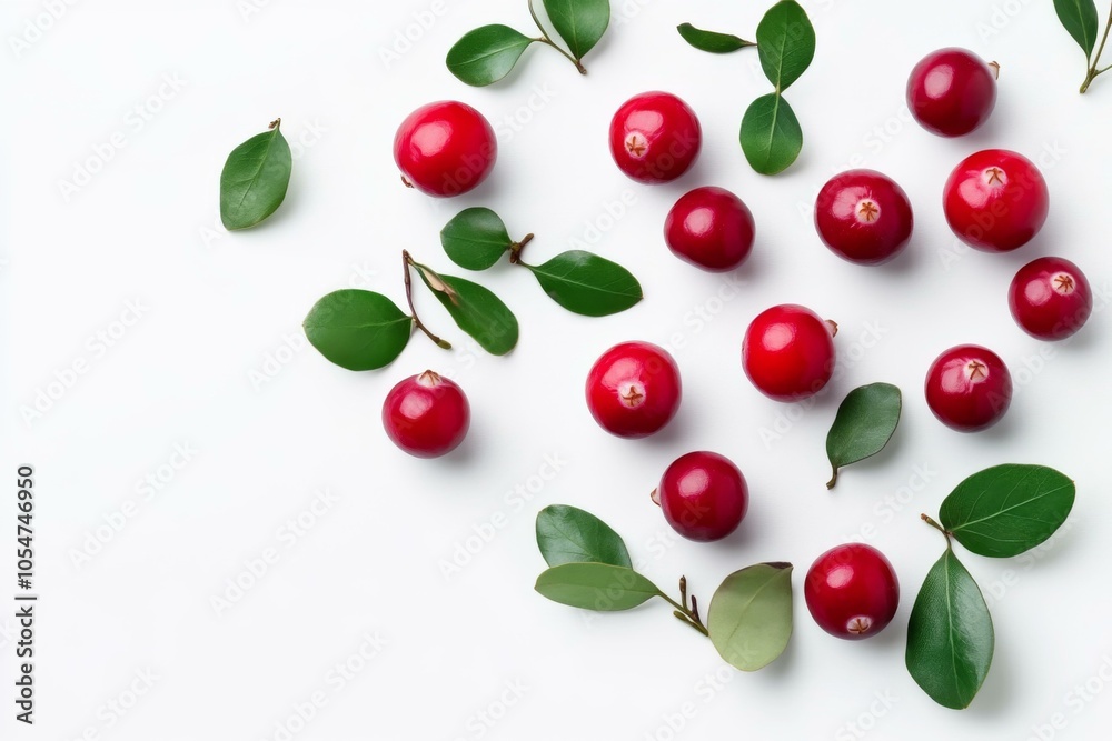 Cranberry isolated. Cranberries with leaves on white background ...