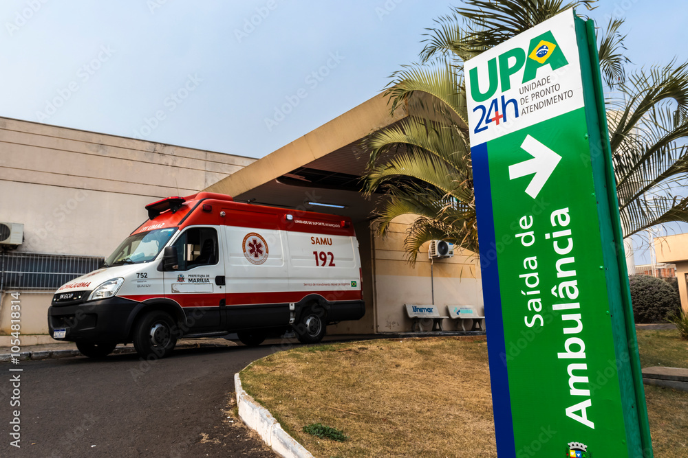 Marilia, Sao Paulo, Brazil, September 06, 2024.. SAMU ambulance, Mobile ...