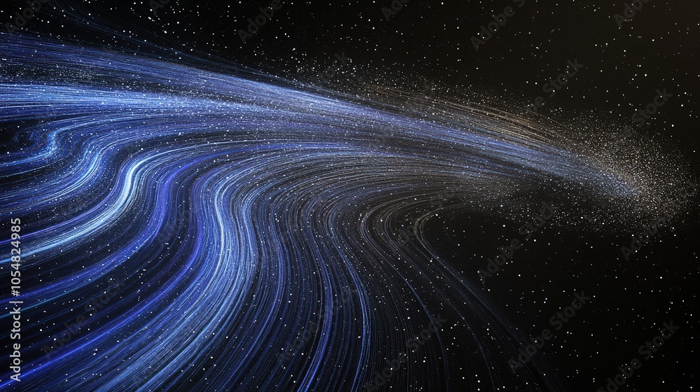 Abstract Visualization of Magnetic Field Lines in Motion, Glowing in ...