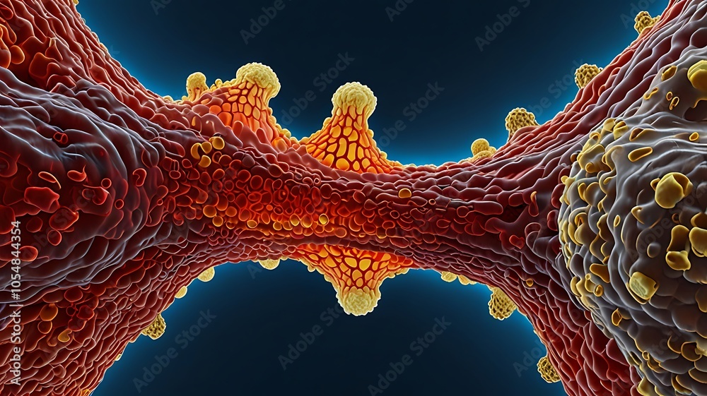 Visualization of mucous membranes inflamed due to sinus infection, with ...
