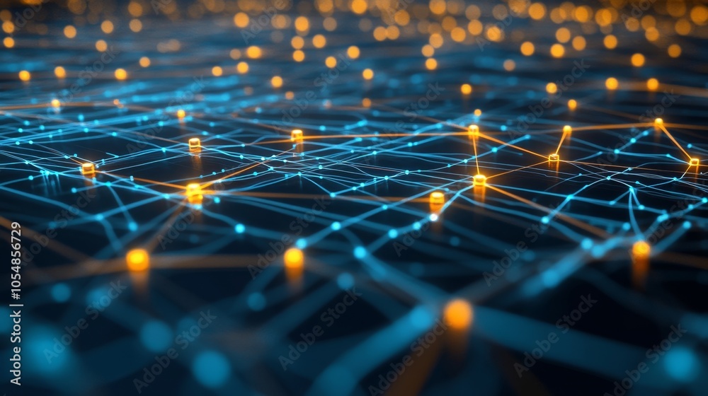 Network Architecture Diagram with Nodes and Connections Stock Photo ...