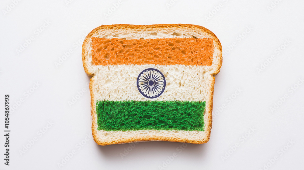 Indian Flag on Bread: A slice of white bread transformed into the ...