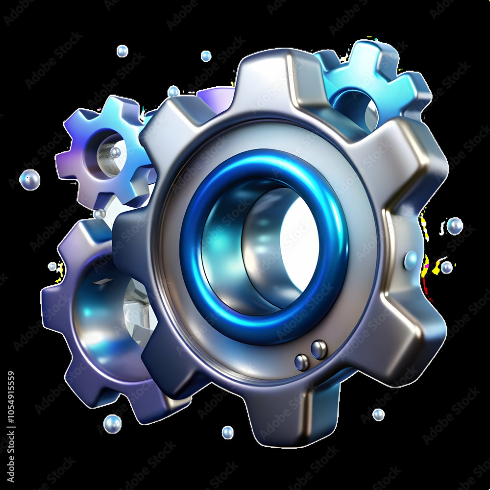 Glossy Metallic Gears Digital Enhancements Photo Stock Concept ...
