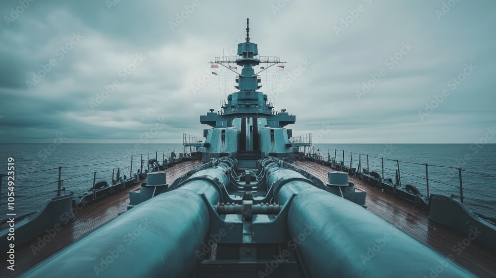 Battleship turret loaded and ready, showcasing the power of naval ...