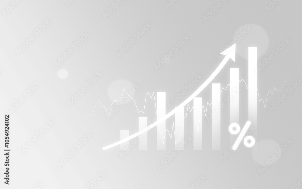 Growth arrow up success business concept on development white ...