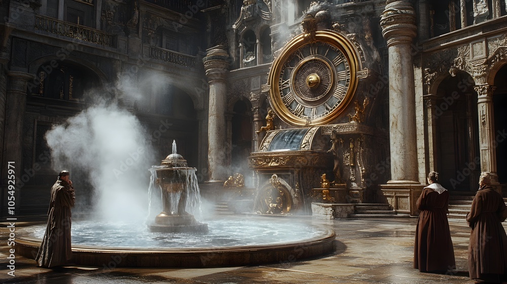 Ancient Water Clock Captivates Scholars in Ornate Medieval Courtyard ...