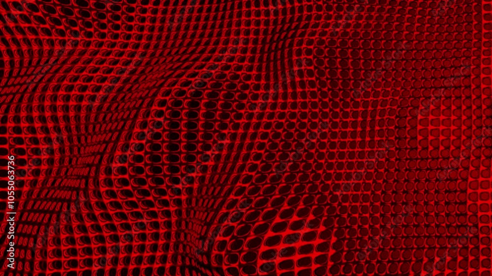 red metal mesh animation, black and white background looping animation ...