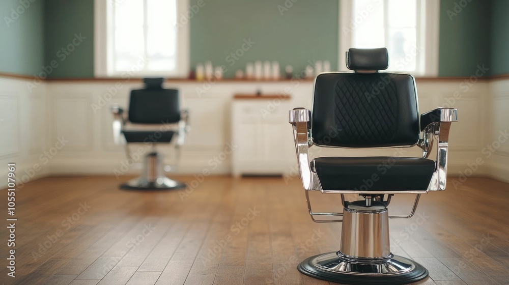 Stylish and well equipped barbershop interior with various grooming ...