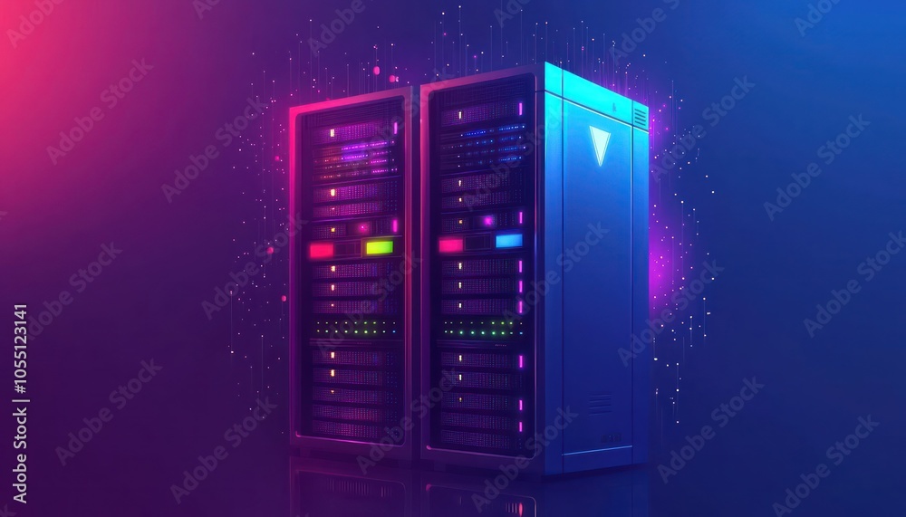 Detailed network server rack icon, high resolution for tech and data ...