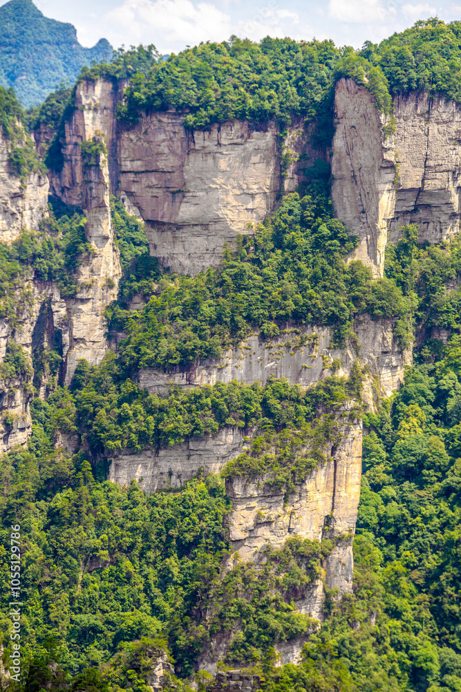 Majestic Mountain Peaks and Dense Forests in Zhangjiajie Scenic Area ...