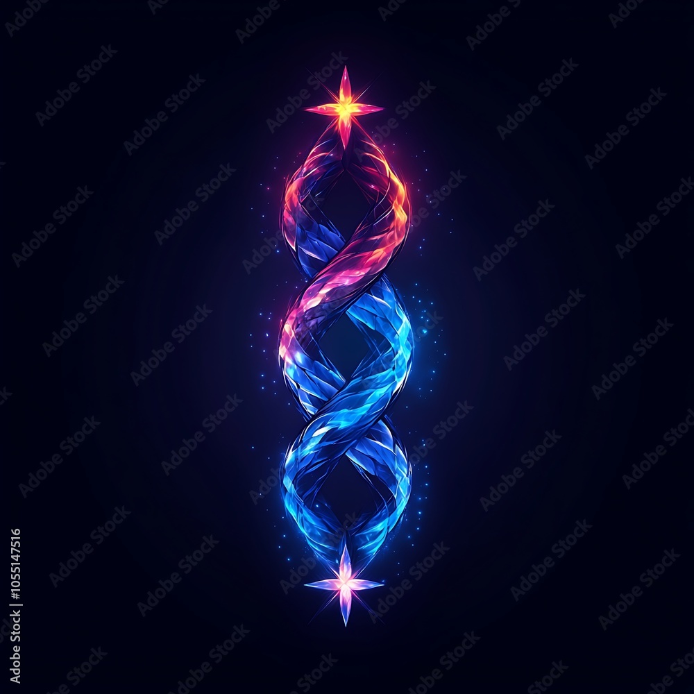 Medical Logo Featuring Sword and DNA Strand Intertwined in Symbolic ...