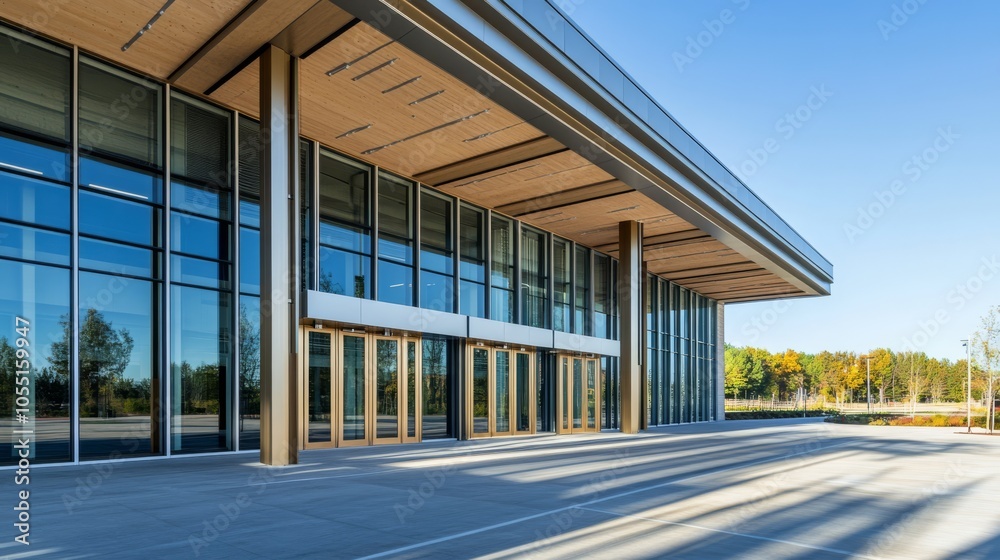 Modern Convention Center: A majestic architectural marvel with sleek ...