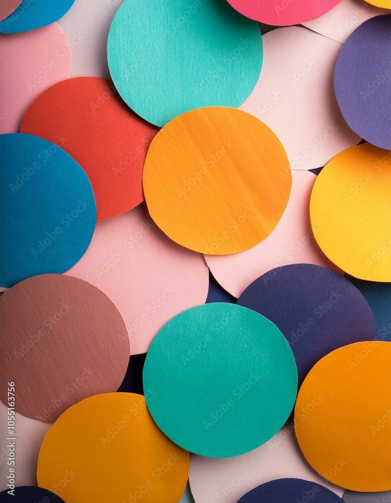 ronds colorés, jolis palets en papier, background cercles de couleurs ...