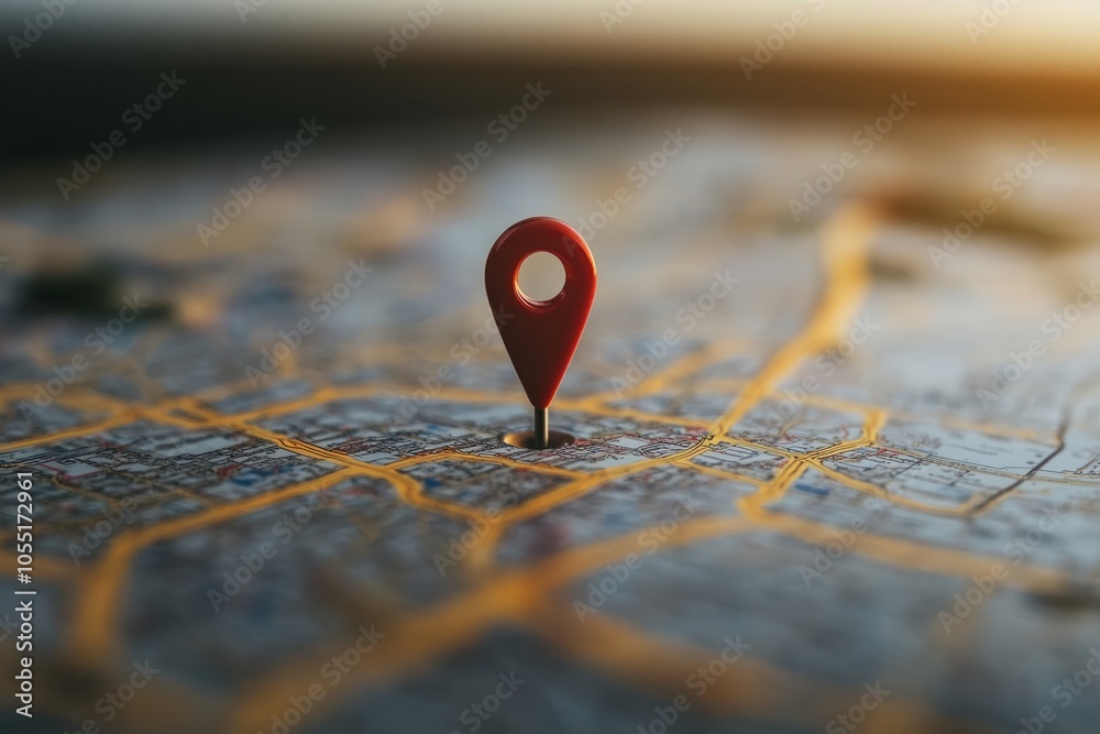 A digital map displaying a location with one pin, illustrating the ...