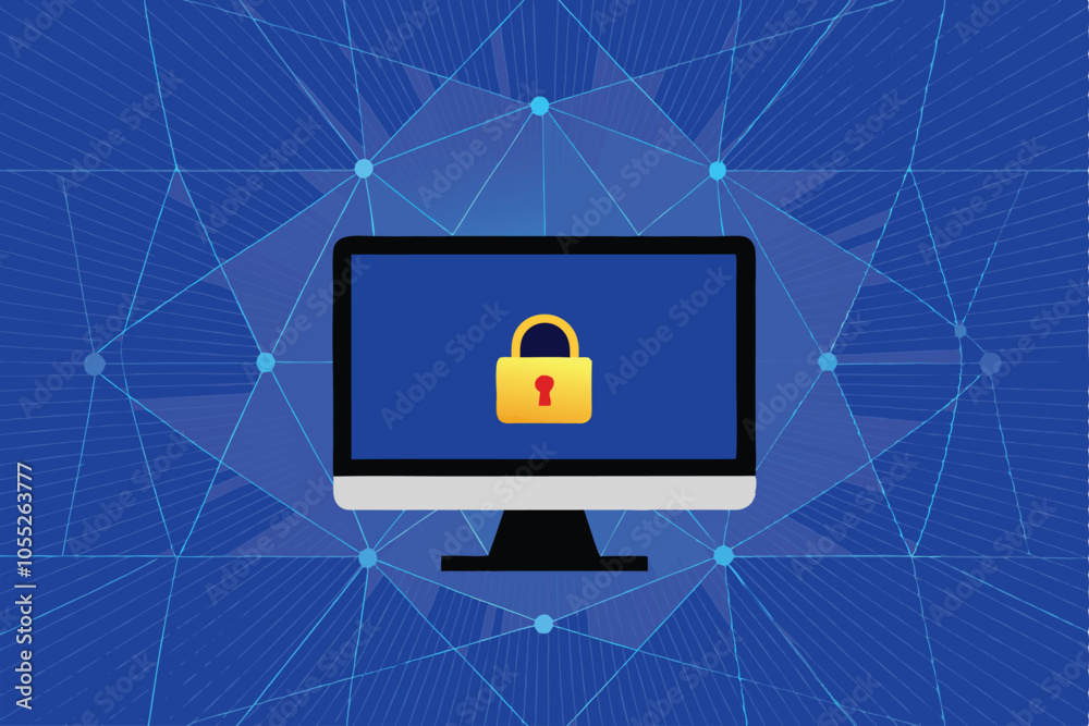 A hacker with a menacing grin sits in front of a computer screen ...