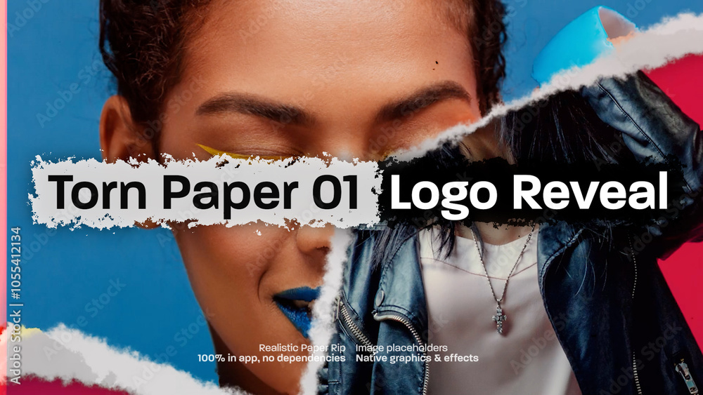 Torn Paper Image Logo Reveal 01, Organic Paper Rip Effect Intro Opener ...