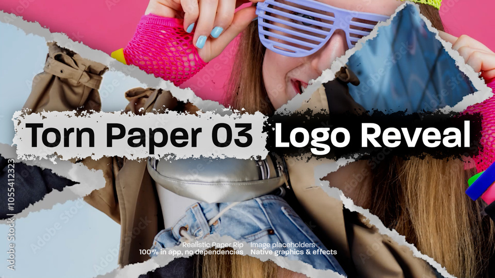 Torn Paper Image Logo Reveal 03, Organic Paper Rip Effect Intro Opener ...