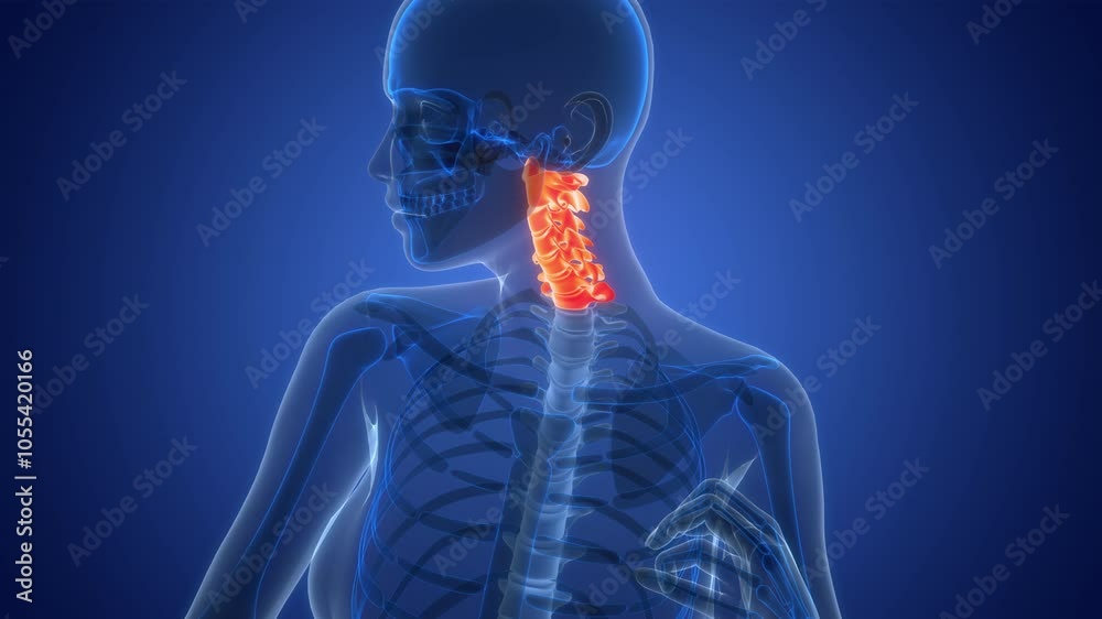 Spinal Cord Vertebral Column Cervical Vertebrae of Human Skeleton ...