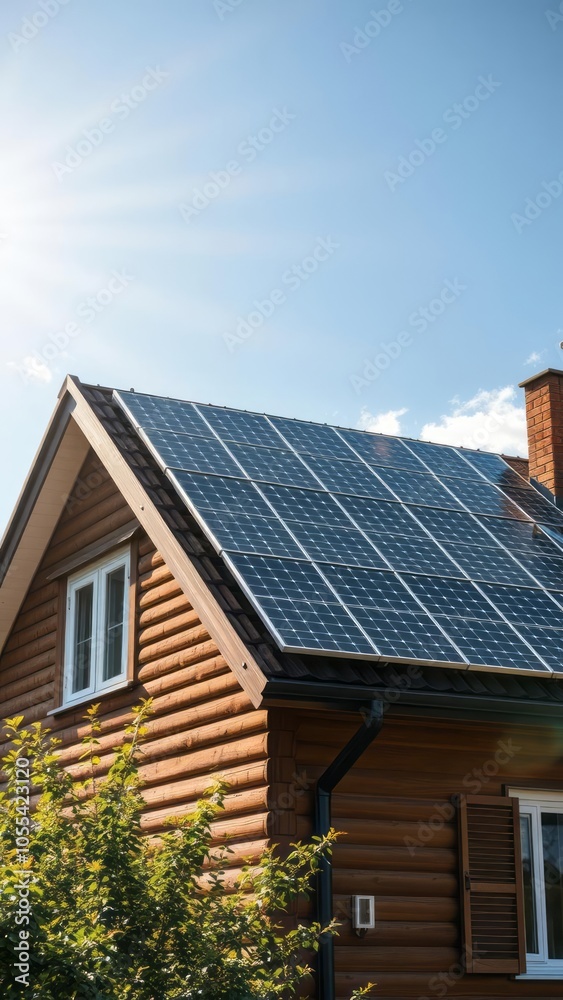 Photovoltaik-anlage auf dem dach eines hauses in der sonne solar panel ...