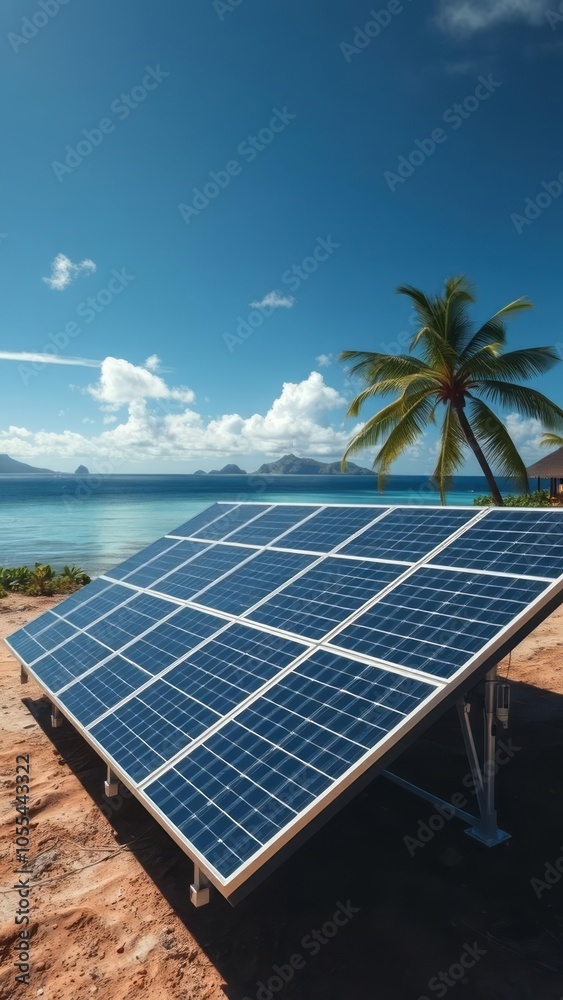 Solar pv modules on remote island in fiji solar panel Ultra realistic ...