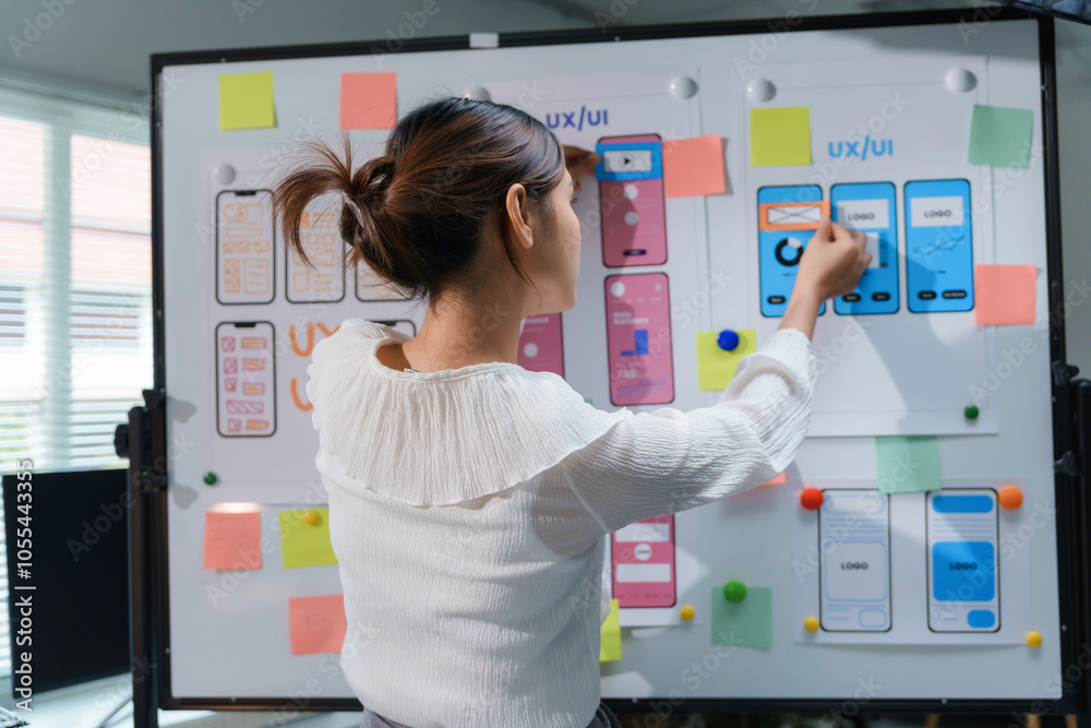 Uxui designer improving user experience on mobile app wireframe using ...