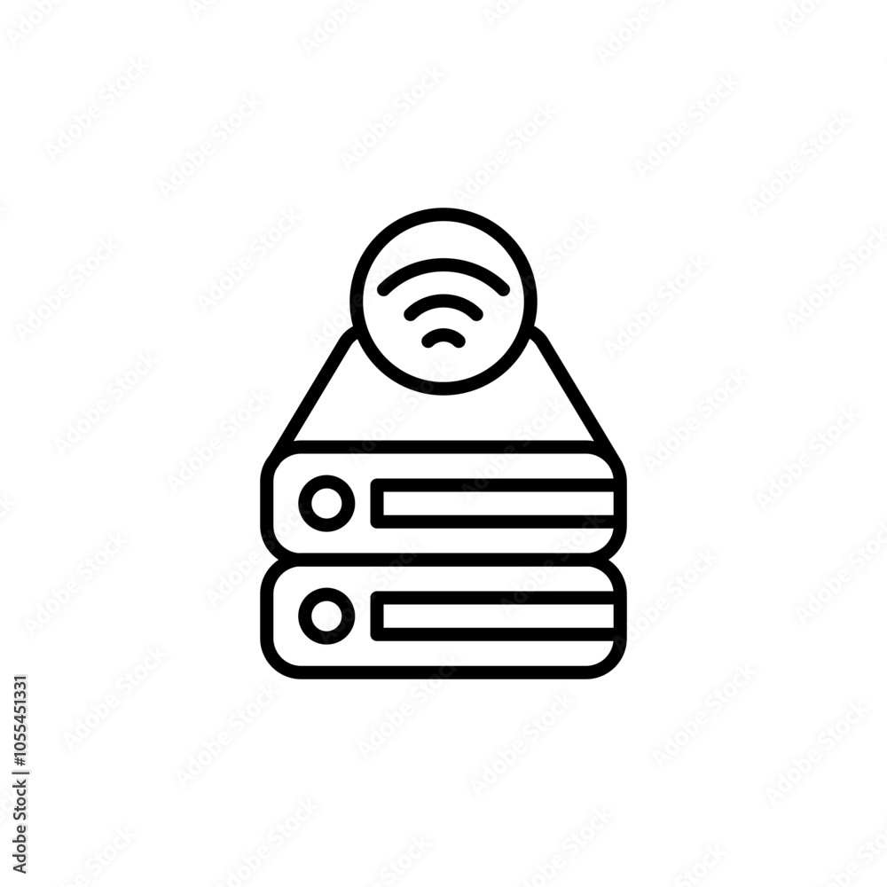 Network Attached Storage outline icons, minimalist vector illustration ...