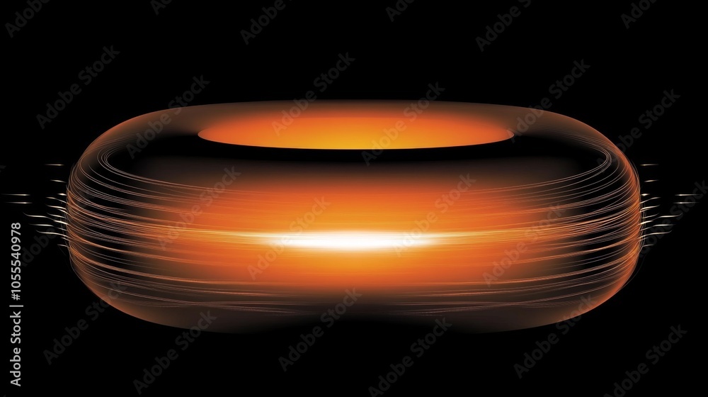 An Abstract Visualization of a Magnetic Field with Glowing Lines and ...